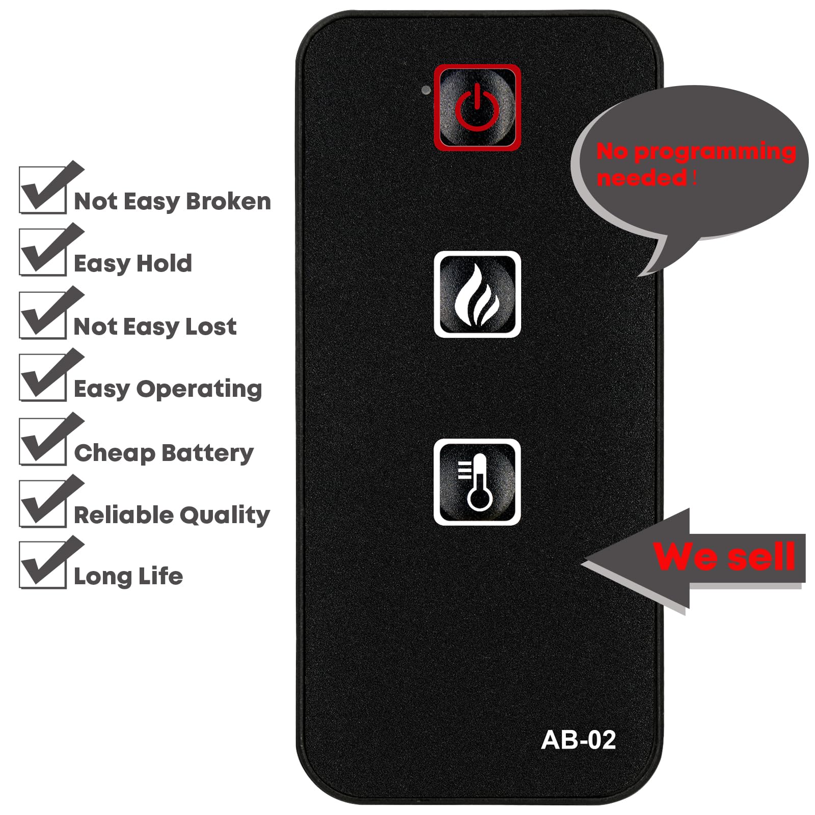 Replacement for StyleWell Fireplace Heater Remote Control WH200-23C1D-R HDFP48-45 HDFP48-45AE