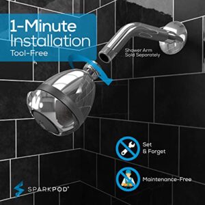 SparkPod 3 Inch Power Pressure Boosting Shower Head - Shower Water Pressure Booster - High Pressure Shower Heads for Low Water Pressure Homes - Rain & Massage 3-Setting Shower Heads (Polished Chrome)