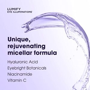 LUMIFY Eye Illuminations Cleansing Water & Eye Makeup Remover, 3-in-1 Micellar Water Contains Hyaluronic Acid, Vitamin C & Niacinamide, Clinically Proven & Hypoallergenic, 160mL