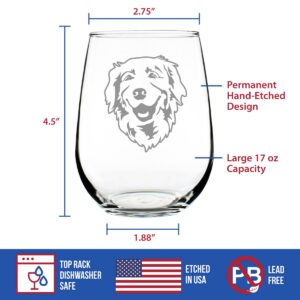 Happy Golden Retriever Stemless Wine Glass - Cute Gifts for Dog Lovers with Golden Retrievers - 17 Oz Large Glasses