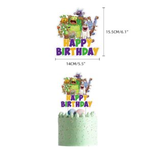 Monsters Birthday Party Decoration Singing Party Supplies Include HAPPY BIRTHDAY Banner Balloons Cake Topper Cupcake Toppers Monsters Party Decoration