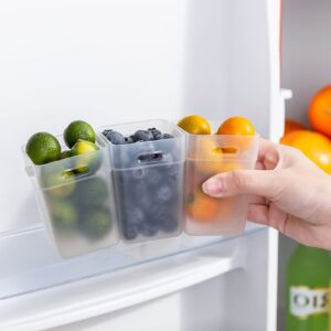 Klyuqoz Fridge Door Organizer, Refrigerator Organizer Pack of 4, Plastic Mini Fridge Accessories for Fridge Counter Desktop Cabinet Kitchen Organization Storage, 2 Large and 2 Small