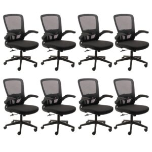 klasika desk chairs with wheels, ergonomic mesh office chair adjustable height and swivel lumbar support home office chair with flip up armrests (8pk)