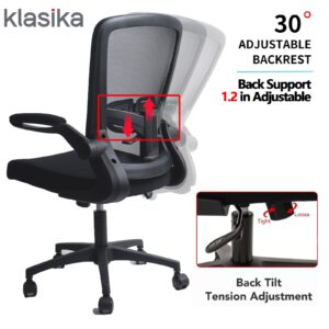 KLASIKA Desk Chairs with Wheels, Ergonomic Mesh Office Chair Adjustable Height and Swivel Lumbar Support Home Office Chair with Flip Up Armrests (8PK)