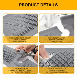 Kitchen Sink Splash Guard,24 inch Silicone Sink Faucet Mat, Sink Draining Pad Behind Faucet, Kitchen Sink Accessories,Faucet Absorbent Mat, Bathroom Faucet Water Catcher Mat For Laundry Room