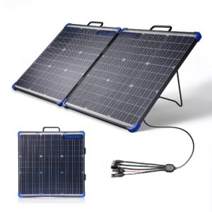 topunive portable solar panel foldable 100w 18v pv module 9bb bifacial monocrystalline solar cell for portable power station solar generator camping emergencies outdoor garden