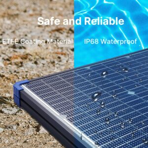 Topunive Portable Solar Panel Foldable 100W 18V PV Module 9BB Bifacial Monocrystalline Solar Cell for Portable Power Station Solar Generator Camping Emergencies Outdoor Garden