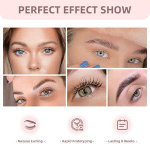 PERMANIA Eyelash Perm Kit, Brow Lamination with Lift Glue Balm, Rose Smell Strong Viscosity Gentle Formula for Eyebrow & Lash Lifting Salon Quality DIY at Home