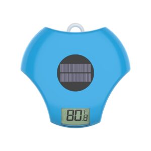 RINMEE Solar Digital Pool Thermometer Floating, Large Easy-to-Read Screen Display and Bold Numbers, High Accuracy and Wide Measuring Range for Swimming Pool, Spa, Hot Tub, Ice Bath, Fish Pond