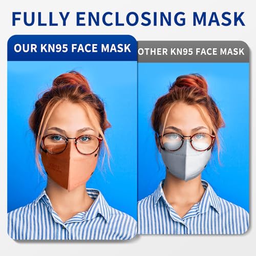 KN95 Face Masks Adults Disposable - 100 Pack KN95 Masks Protective Comfortable KN95 Masks 5-Layer KN95 Breathable Safety Face Masks & 5 Adjustable Mask Holder KN95 Masks 10 Colors