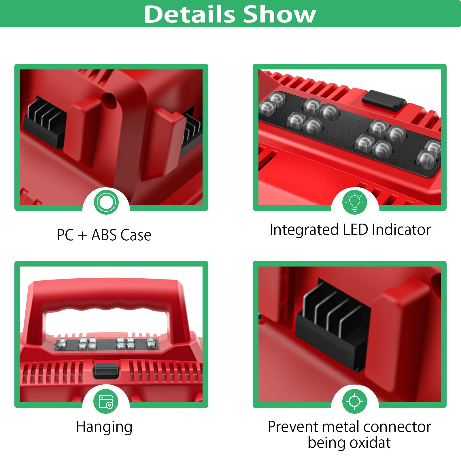 DMMNS M18 V18 Rapid Battery Charger 6-Ports,Replace for Milwaukee M18 Battery Charger 48-59-1806 59-1804,Compatible with Milwaukee M18 14.4V-18V XC Battery 48-11-1850 11-1840 11-1815 11-1828 11-1860