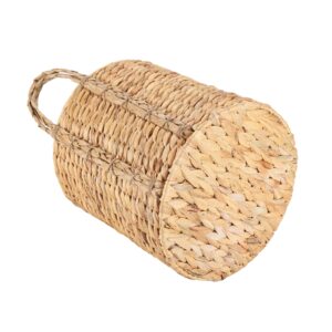 JLKIMZVO Multi-purpose seaweed belly basket with handle - washing basket, water hyacinth woven basket, used for washing plants, suitable for living room, toys, blankets or nursery