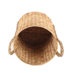 JLKIMZVO Multi-purpose seaweed belly basket with handle - washing basket, water hyacinth woven basket, used for washing plants, suitable for living room, toys, blankets or nursery