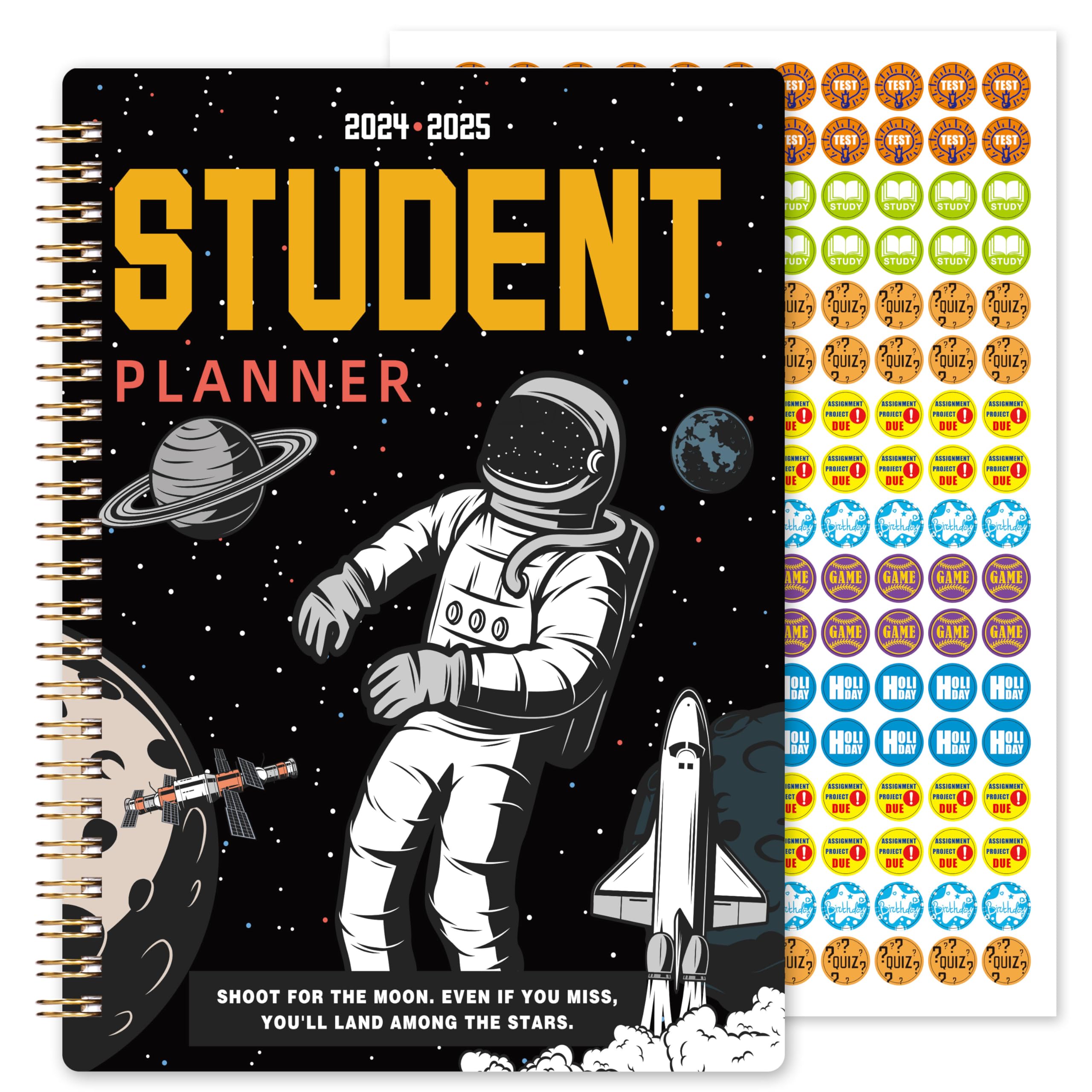 Student Planner 2024-2025 - Student Planner for Academic Year 2024-2025, July 2024 - June 2025, 8.46'' x 6.37'', Weekly & Monthly Pages with Holidays, Tabs, Stickers, Ruler, Pocket