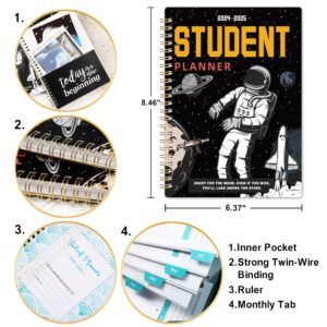 Student Planner 2024-2025 - Student Planner for Academic Year 2024-2025, July 2024 - June 2025, 8.46'' x 6.37'', Weekly & Monthly Pages with Holidays, Tabs, Stickers, Ruler, Pocket