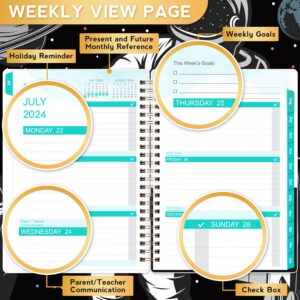 Student Planner 2024-2025 - Student Planner for Academic Year 2024-2025, July 2024 - June 2025, 8.46'' x 6.37'', Weekly & Monthly Pages with Holidays, Tabs, Stickers, Ruler, Pocket