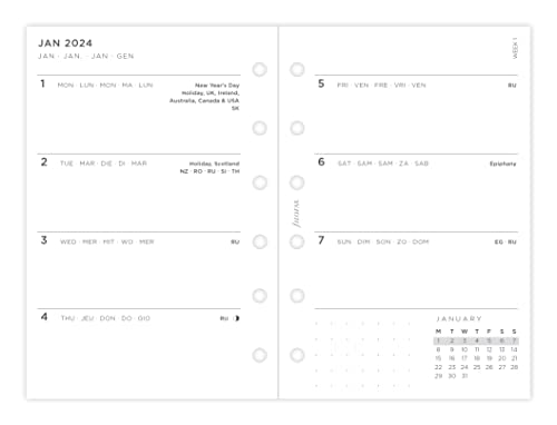 Filofax Pocket Minimal week on two pages 2024 diary