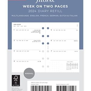 Filofax Pocket Minimal week on two pages 2024 diary