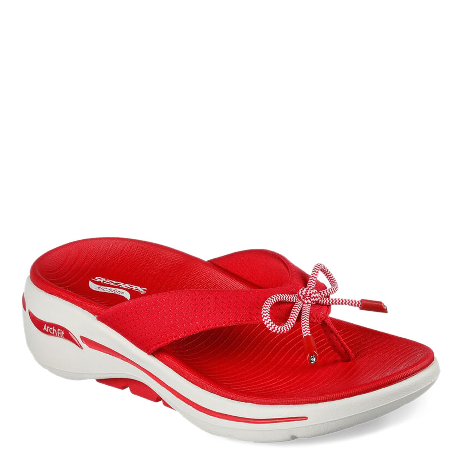 Skechers Women's, GO Walk Arch Fit Sandal - Lakeside Sandal RED Bean 9 M