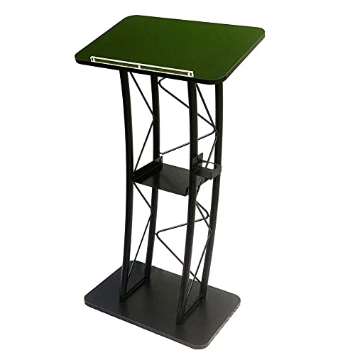 Metal Black Podium Pulpit Lectern for Speeches Churches, Opening Ceremonies, Celebrations 47inch Height Metal Black Podium Curved Podium