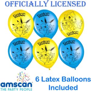 Anagram Pikachu Foil Balloon Bouquet Set | Intended for Pokemon Pokeball Theme | Party Accesory | Multicolor | 6th Birthday (AN-29460,AN-36332)