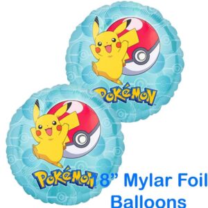 Anagram Pikachu Foil Balloon Bouquet Set | Intended for Pokemon Pokeball Theme | Party Accesory | Multicolor | 6th Birthday (AN-29460,AN-36332)