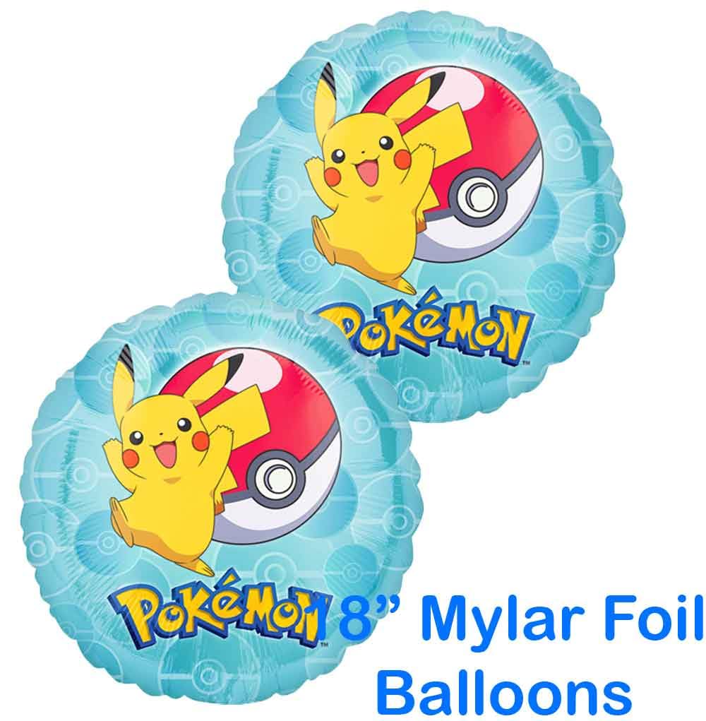 Anagram Pikachu Foil Balloon Bouquet Set | Intended for Pokemon Pokeball Theme | Party Accesory | Multicolor | 6th Birthday (AN-29460,AN-36332)