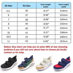 Women's Comfortable Working Nurse Shoes Non-Slip Adjustable Breathable Walking Buffer Fitness Casual Nursing Orthotic Lightweight BLK US/10