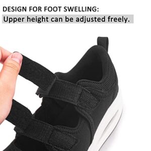 Women's Comfortable Working Nurse Shoes Non-Slip Adjustable Breathable Walking Buffer Fitness Casual Nursing Orthotic Lightweight BLK US/10