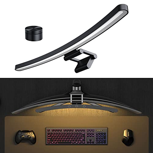 LYMAX Curved Monitor Light Bar: LED Computer Desk Lamp,Monitor Lamp with Remote,USB Screen Light,No Glare Task Lamp,Eye Caring Computer Light,Clip on Keyboard Light for Home Office Meeting Gaming