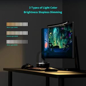 LYMAX Curved Monitor Light Bar: LED Computer Desk Lamp,Monitor Lamp with Remote,USB Screen Light,No Glare Task Lamp,Eye Caring Computer Light,Clip on Keyboard Light for Home Office Meeting Gaming