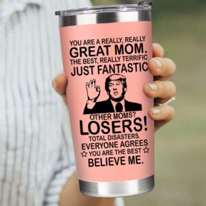 Mothers Day Gifts for Mom from Daughter, Son, Kids - Great Presents Mom Birthday Gifts for New Mom - Tumbler 20oz, Pink