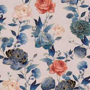 Self Adhesive Blue Floral Drawer Liner Contact Paper Peel and Stick Rose Floral Wallpaper for Girls Shelves Cabinets Dresser Table Furniture Walls Decal 17.7X117 Inches