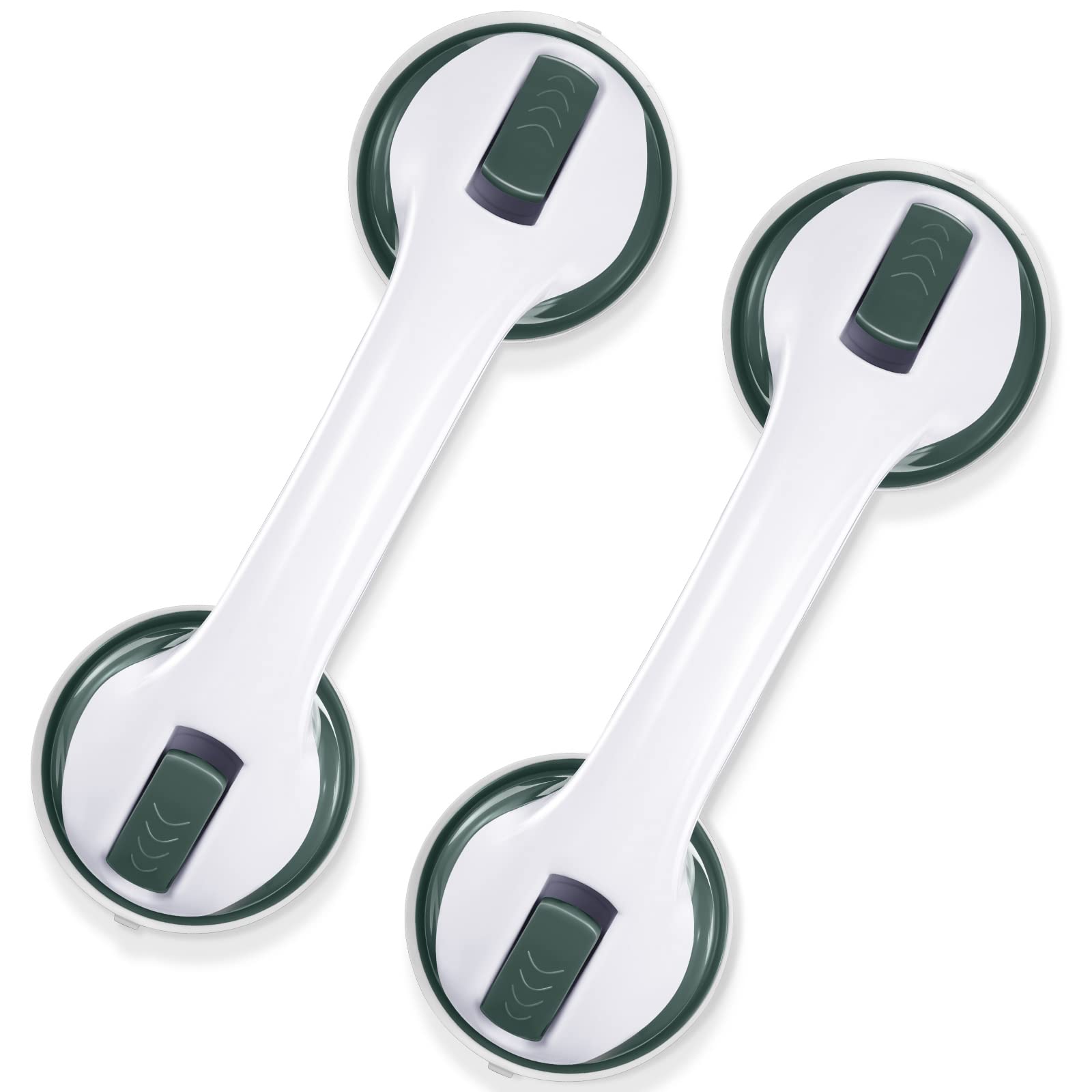 Grab Bars for Bathtubs and Showers, Strong Hold Suction Cup Handle (2 Pack) - Green