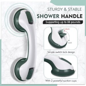 Grab Bars for Bathtubs and Showers, Strong Hold Suction Cup Handle (2 Pack) - Green