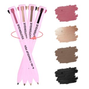 esoterique 4 in 1 makeup pen, eyeliner, lip liner, brow pencil, and highlighter in one pencil, easy-to-apply and compact for travel - cruelty-free & vegan, shade 03