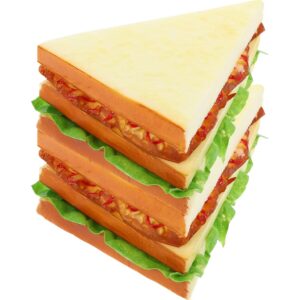 aboofan 2pcs artificial sandwich simulated vegetable sandwich faux sandwich fake food model kitchen photo prop for easter home party decoration