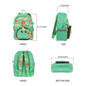 Supercute Dinosaur Toddler Backpack, Lightweigh Kids Preschool Schoolbag 2 in1 Backpack Set for Boys Girls