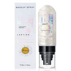 ucanbemakeup dewy makeup setting spray shimmer glow finish hydrating illuminating finishing spray for face lightweight long lasting make up fixing hydrate skin for a bright look 3.15 fl oz