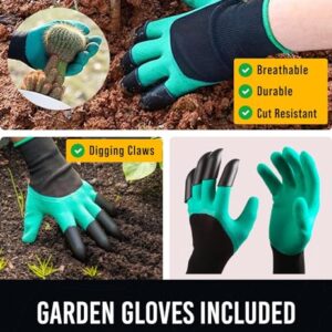 Heavy Duty Garden Tools 10 Pieces Set - Rust Proof, Durable Gardening Supplies Gifts for Women Men Mom or Dad - Ergonomic Gardening Hand Tools - Garden Gifts for Mom and Dad