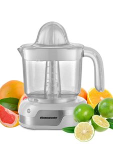 homeleader electric citrus juicer, lemon squeezer with powerful motor and led working lamp, orange juicer for grapefruits, orange and lemon-white, 1.2l