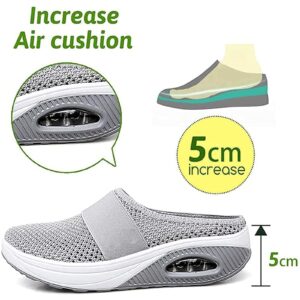 chouqin Sevensmz Shoes, Womens Slip on Walking Shoes Anti Slip Air Cushion, Air Cushion Platform Mesh Sneaker Sandals