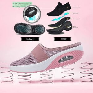 chouqin Sevensmz Shoes, Womens Slip on Walking Shoes Anti Slip Air Cushion, Air Cushion Platform Mesh Sneaker Sandals