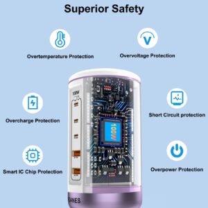 USB Charging Tower 100W, 5 Ports USB C Charger PD Port Fast Charging Station for Multiple Devices MacBook, Lenovo Laptop, iPhone 14/13/12 Pro Max, Samsung Galaxy, iPad, Nintendo Switch