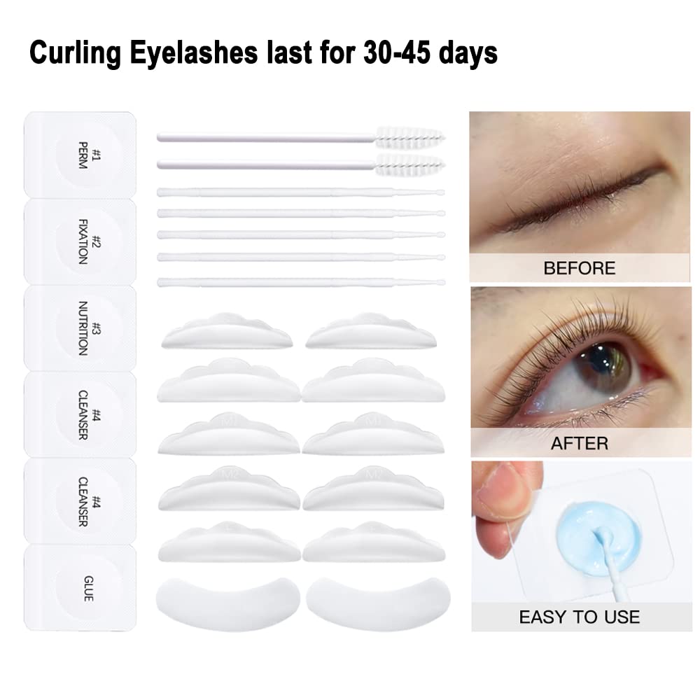 SHEEYOON Eyelash Lift Kit, Premium Lash Perm kit with Complete Tools, Natural Curly Long Lasting Eyelash Curling for Home & Salon