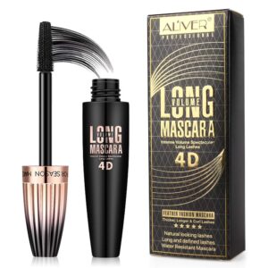 4d silk fiber lash mascara- waterproof mascara black volume and length, easily to create amazing lashes for thicker, long lasting and curly eyelashes