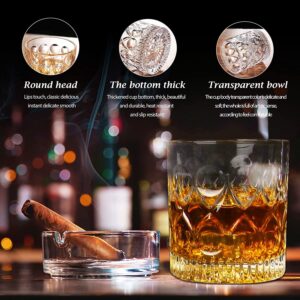 DH Whiskey Glasses Set of 4 with Gift Box -11Oz drinking glasses for Bourbon Scotch Cognac Rocks Glasses for Men, Old Fashioned Crystal retro Whisky Glass Gift