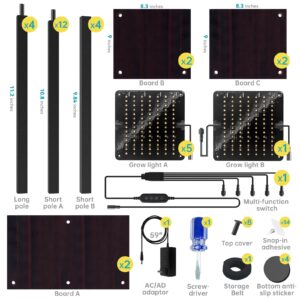 Bstrip Plant Stand with Grow Lights, 6 Tier-7 Potted Plant Shelf with Grow Lights, Grow Light Stand, Dimmable 60W (6X10W) Full Spectrum Led Plant Light with Timer for Indoor Plants, Patio Garden