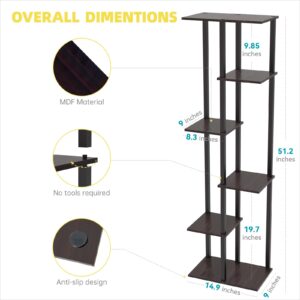 Bstrip Plant Stand with Grow Lights, 6 Tier-7 Potted Plant Shelf with Grow Lights, Grow Light Stand, Dimmable 60W (6X10W) Full Spectrum Led Plant Light with Timer for Indoor Plants, Patio Garden