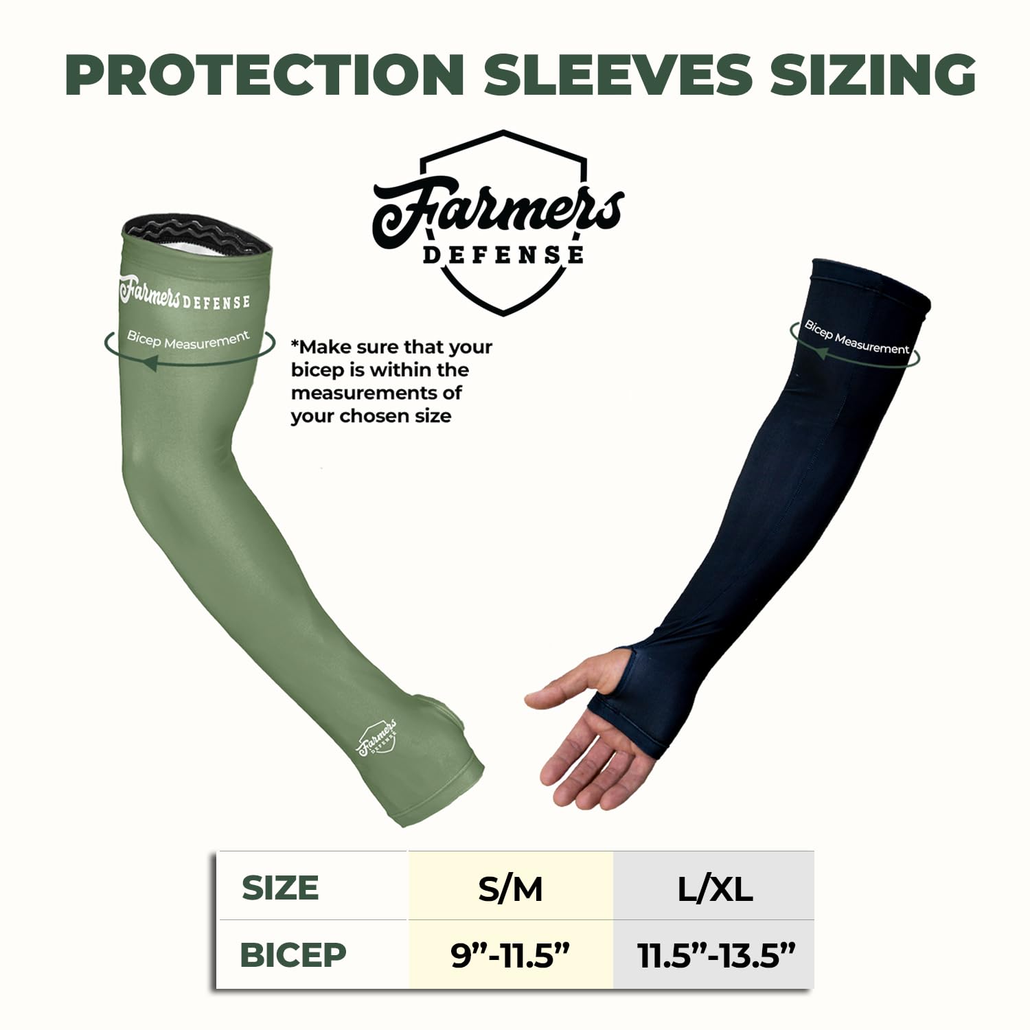 FARMER'S DEFENSE Sleeves | UV Cooling Sleeves for Sun Protection | Premium Anti-Scratch Arm Guard Sleeve for Skin - For Gardening Harvesting Sports Outdoors | Unisex | Black L/XL